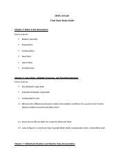 GEOG Lab FinalExam StudyGuide Docx GEOG Lab Final Exam Study Guide Chapter Water