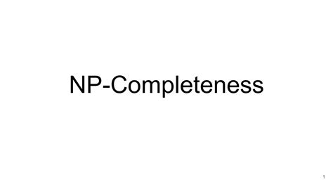 Np Completeness PPT