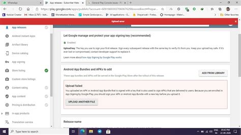 Getting Error In Play Console While Uploading App Can Any One Please