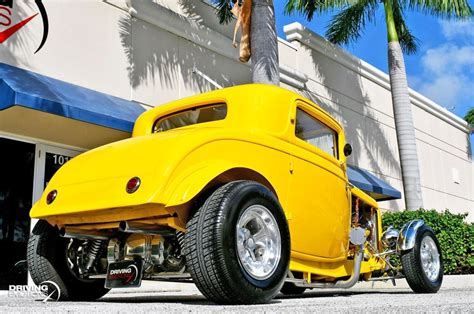 1932 Ford 3 Window Coupe Hot Rod Steel Body 317 Miles Yellow Coupe V8