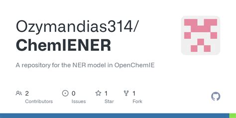 github ozymandias314 chemiener a repository for the ner model in