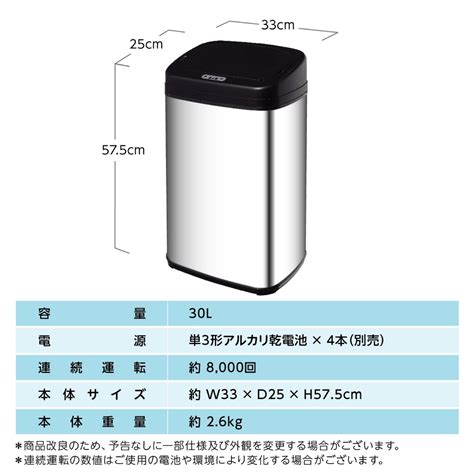 【楽天市場】30l タッチレスセンサー搭載 自動開閉 ゴミ箱 ステンレス 鏡面仕上 シルバー センサー式 人感センサー 触れずに開く オフィス