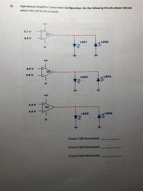 Solved Operational Amplifier Comparator Configuration For
