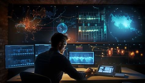 Premium Ai Image Data Analysis The Specialist Analyzes The System Dat