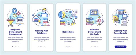 Program Building Skills Onboarding Mobile App Screen Vector