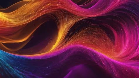 Premium Ai Image Digital Colorful Flowing Particles Wave Background Dynamic Futuristic Flowing