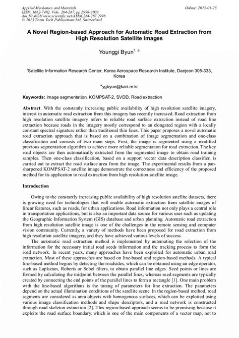 A Novel Region Based Approach For Automatic Road Extraction From High Resolution Satellite