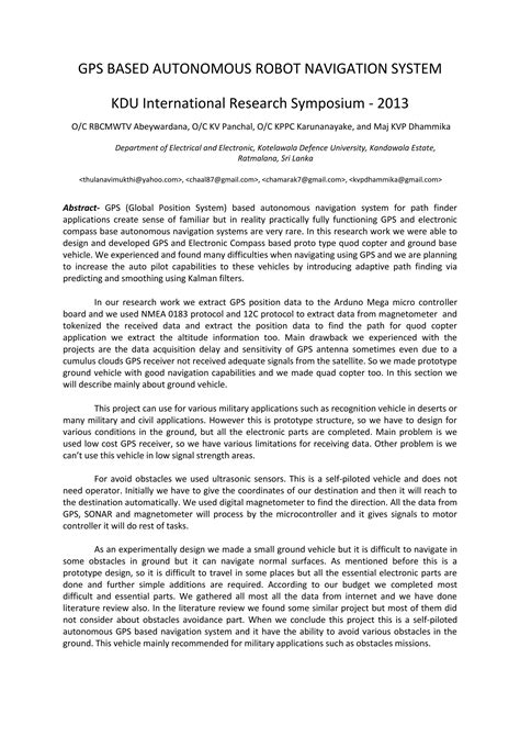 Gps Guided Autonomous Robot Navogation System Pdf