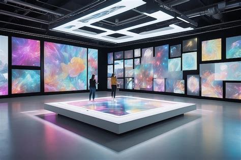 Premium Photo Augmented Reality Art Showcase Mockup