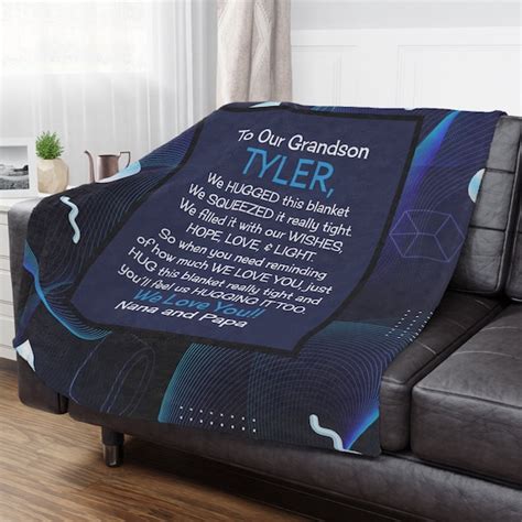 Grandson Blanket From Grandma And Grandpa Etsy