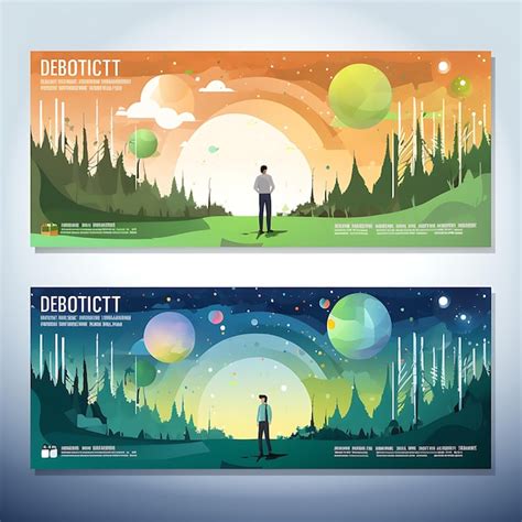 Premium Photo Set Of Big Data Tech Banner Ads Data Visualization And