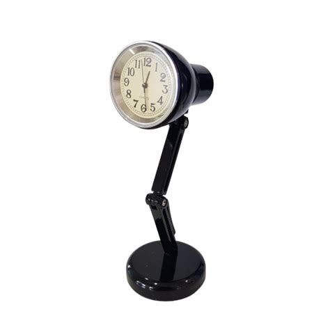 Collectable Desk Lamp Analogue Clock In Black Showcase Jewellers Te