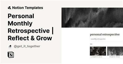 Personal Monthly Retrospective Reflect And Grow Template Notion