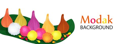 Background With Modak And Flowers Vector Illustration 14860049 Vector