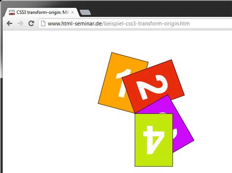 Drehpunkt Der Rotation Festlegen über Css3 Befehl Transform Origin