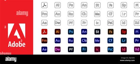 Adobe Products Icons Photoshop Illustrator Lightroom Indesign Adobe Programs Logos
