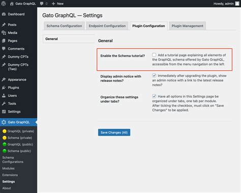 Enabling The Schema Tutorial Page Gato Graphql For Wordpress