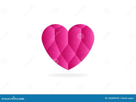 Ruby Heart Gem Low Poly Vector Logo Stock Vector Illustration Of