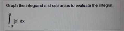 Solved Graph The Integrand And Use Areas To Evaluate The Chegg Com