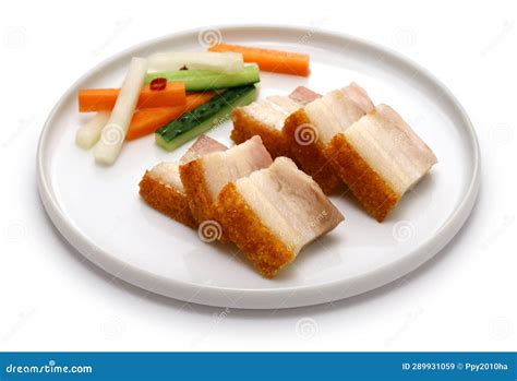 Homemade Crispy Roast Pork Belly With Skin Chinese Cantonese Cuisine