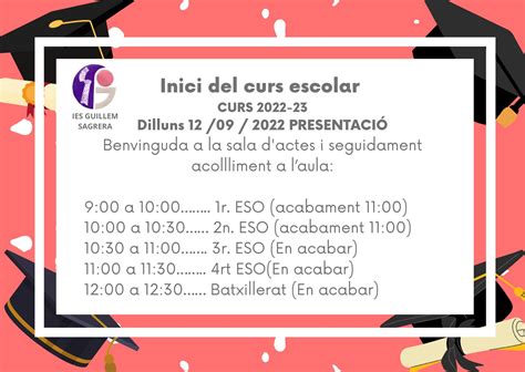 Inici Del Curs Escolar 2022 23 Ies Guillem Sagrera