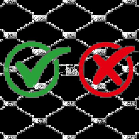 常规内容 图标系列矢量绿色打勾对勾红色错误打叉图标素材 花瓣网