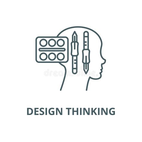Design Thinking Line Icon Vector Design Thinking Outline Sign
