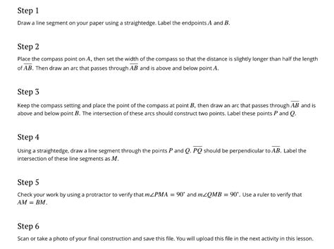 Step 1 Draw A Line Segment On Your Paper Using A Straightedge Label