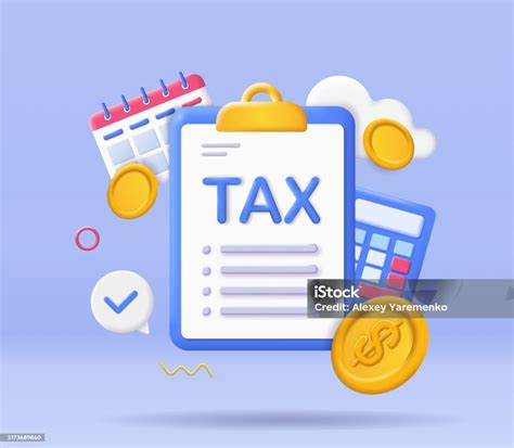 3d 세금 포스터 계산기와 황금 동전이 있는 클립보드 재정 관리 및 문맹 퇴치 과세 투자 및 신용 회계 및 예산 책정 아이소 메트릭 벡터 일러스트 레이 션 세금에 대한 스톡