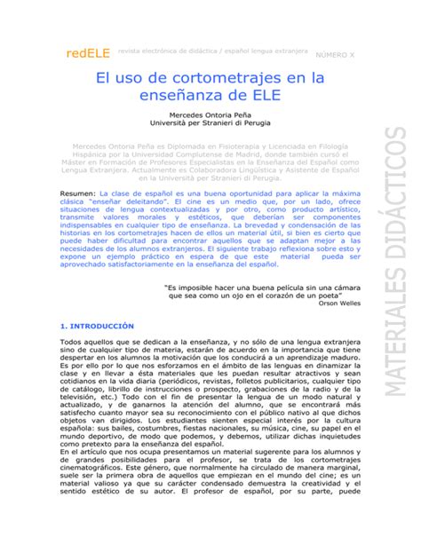 El uso de cortometrajes en la enseñanza de ELE