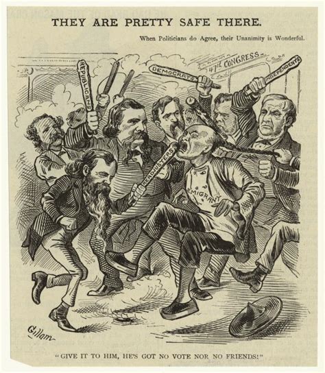 An 1882 Political Cartoon Of Politicians Showing Unanimity” On The