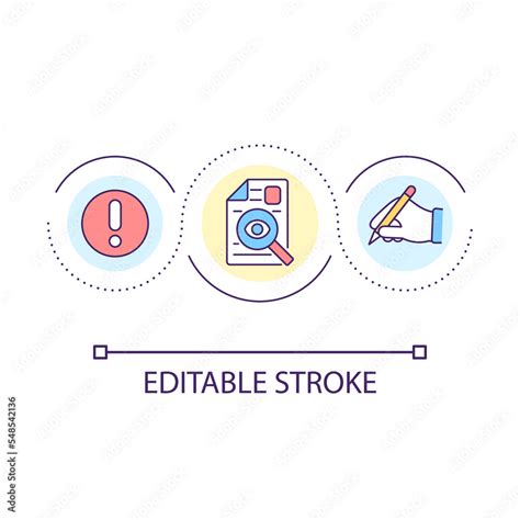 Proofreading Loop Concept Icon Content Editor Find Mistake Correct Text Check Manuscript