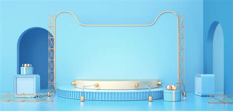 Simple Blue Display Stand C4d Background C4d 3d Modeling Background Image And Wallpaper For