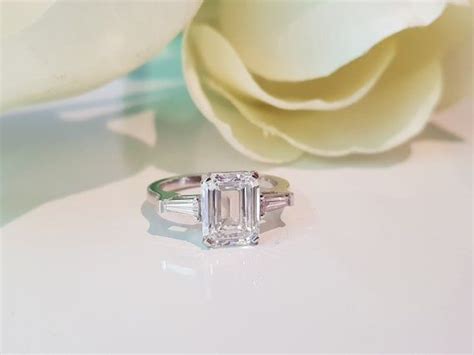 3 Carat Emerald Cut Lab Created Diamond Engagement Ring Igi Etsy Artofit