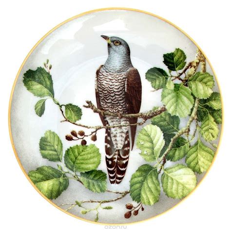 Вильгельм Бюлер Кукушка декоративная тарелка Фарфор деколь золочение Limoges Франция