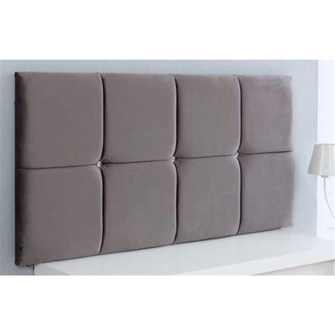 Deluxe Cubed Plush Velvet 2ft6 Small Single Headboard Grey Robert Dyas