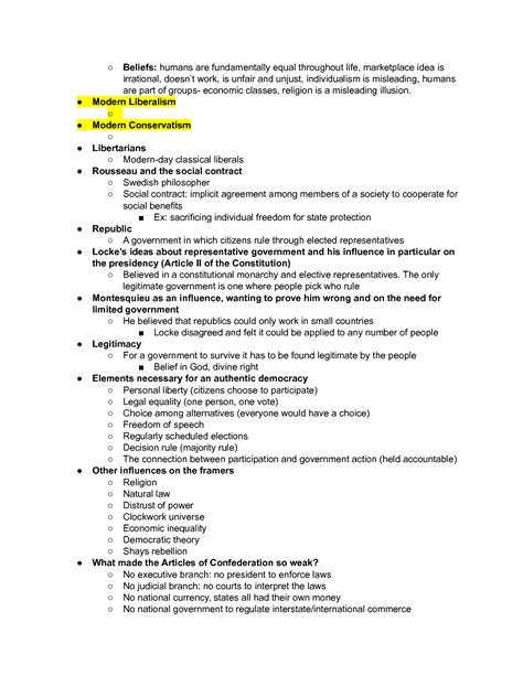 Solution Poli Sci Exam 1 Study Sheet Studypool