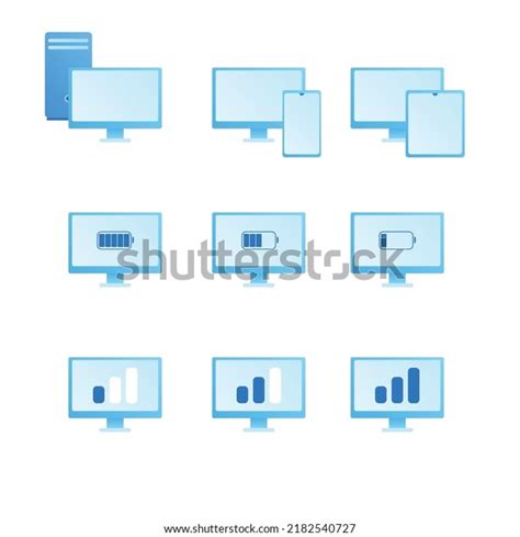 Vector Icon Set Computer Electronic Devices Stock Vector Royalty Free 2182540727 Shutterstock