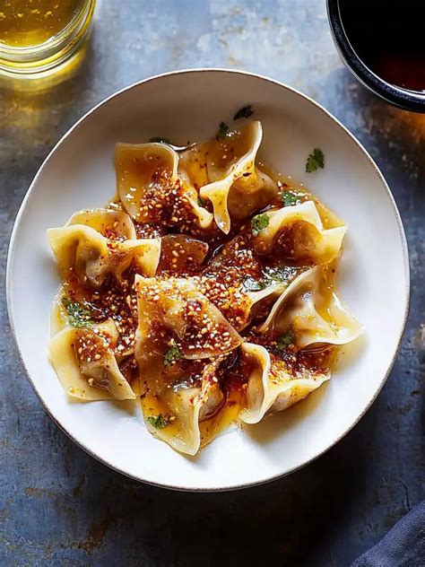 Irresistible Spicy Won Tons With Chile Oil A Delicious Delight