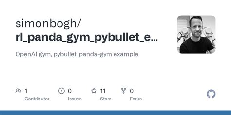 Github Simonbogh Rl Panda Gym Pybullet Example Openai Gym Pybullet Panda Gym Example