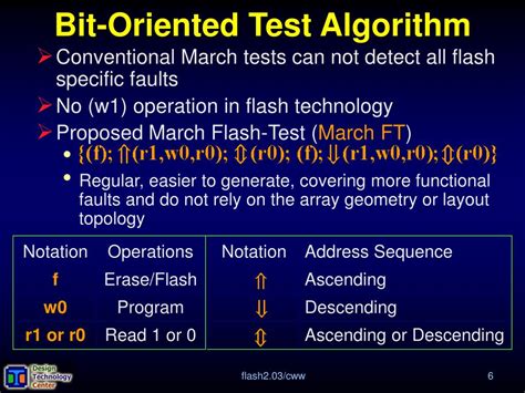 ppt flash memory built in self test using march like algorithms
