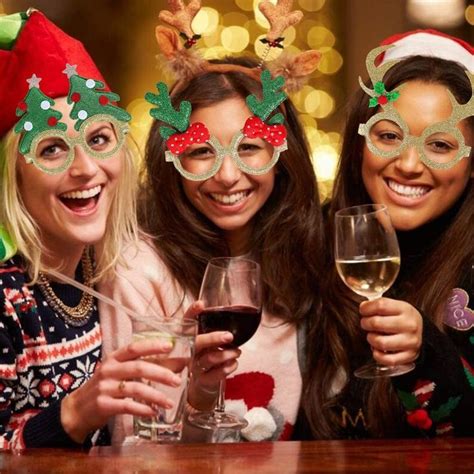 Max Fun 18pcs Christmas Party Glasses Glitter Holiday Glasses Frames