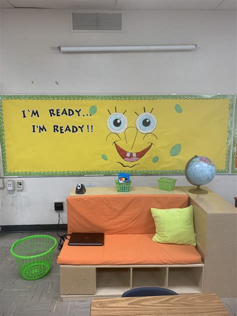 Spongebob Bulletin Board Storage Bench Storage Chest School Readiness