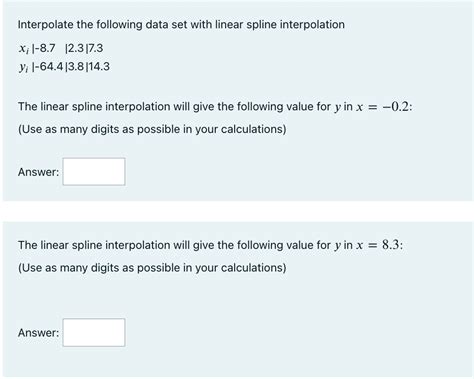 solved interpolate the following data set with linear spline
