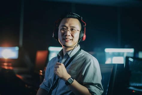 Premium Photo Network Engineer Happy Specialist Office Generate Ai