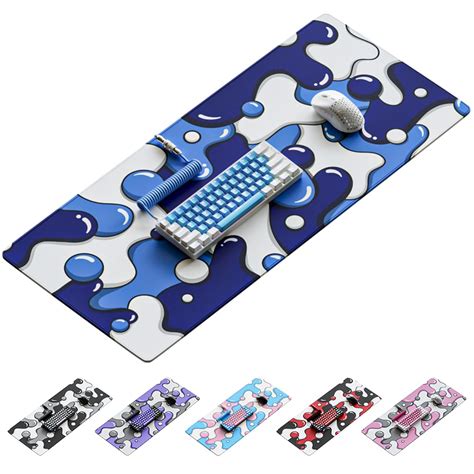 Kraken Keyboards DRIP XXL Blue White Gaming Mouse Pad Professional Artisan Mouse Pad Blue