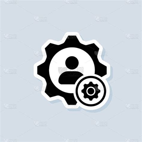 专业服务设置图标贴纸设置管理管理齿轮设置图标矢量在孤立的白色背景每股收益10