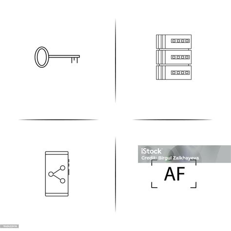 Ilustración De Conjunto De Iconos Lineal Simple De Internet De Las