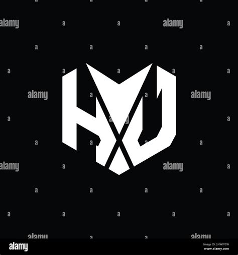 Hv Logo Monogram Abstract Hexagon Shape Vector Images Design Template