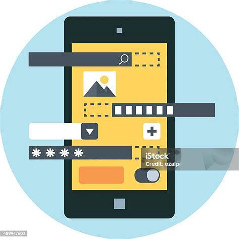 Tema Pengembangan Aplikasi Gaya Datar Warnawarni Ikon Vektor Ilustrasi